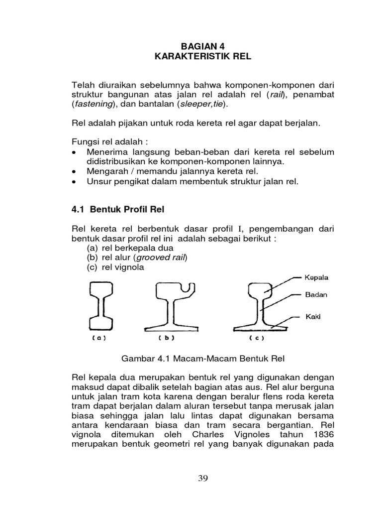 Bagian 4 Karakteristik Rel | PDF