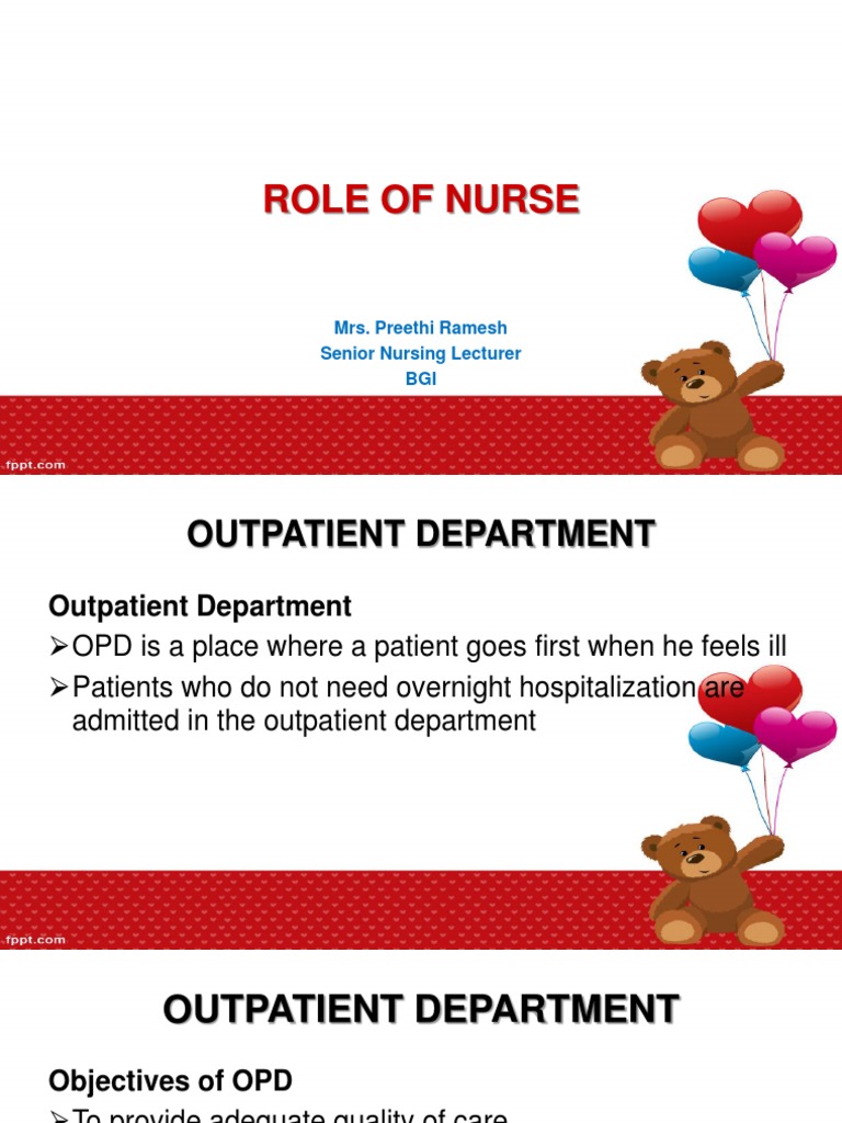 Role Of Nurse OPD PDF Patient Nursing