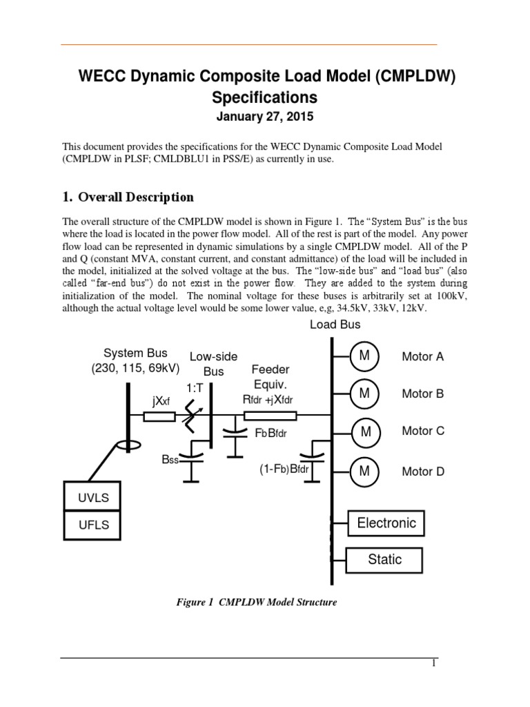 WECC Composite Load Model Specifications 01-27-2015 | PDF | Transformer | Electrical Substation