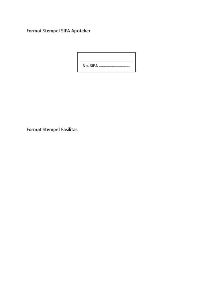 Format Stempel SIPA Apoteker | PDF
