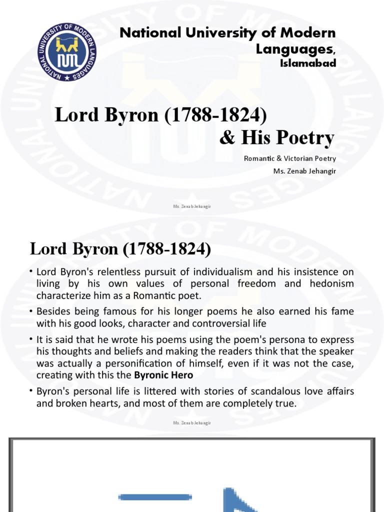 Lord Byron & His Poetry | PDF | Lord Byron | Poetry