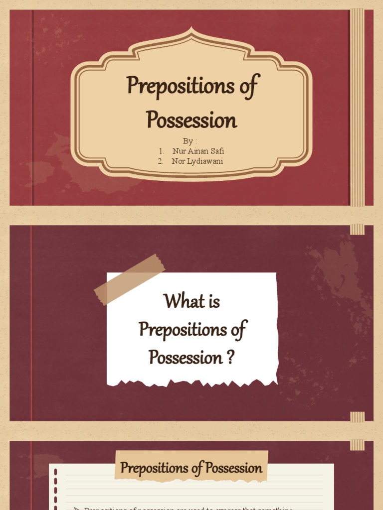 Prepositions of Possession | PDF