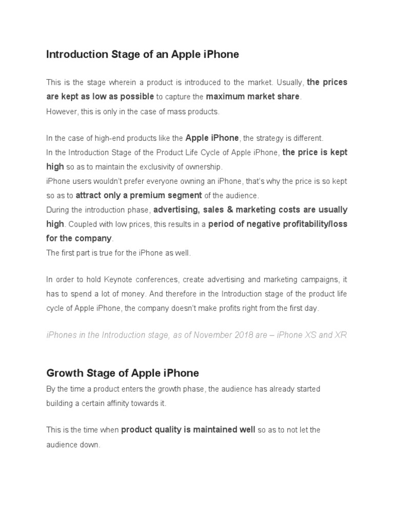 Introduction Stage of An Apple Iphone | PDF | I Phone | Apple Inc.