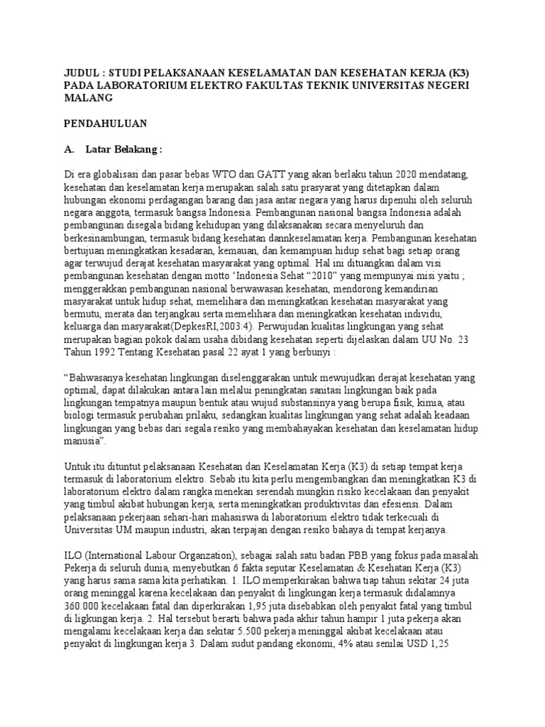 Contoh Proposal k3 | PDF