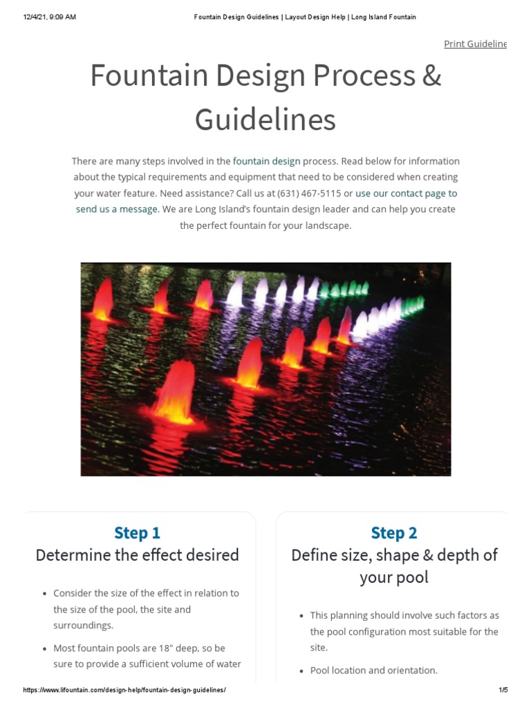 Fountain Design Guidelines | PDF | Pump | Water