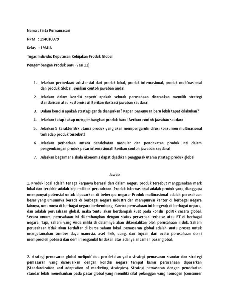 Strategi Global Dalam Pengembangan Produk Pdf