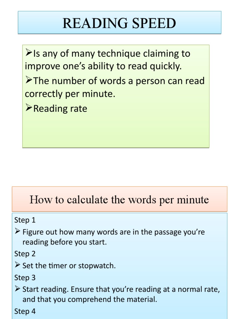 Reading Speed Reading Speed | PDF