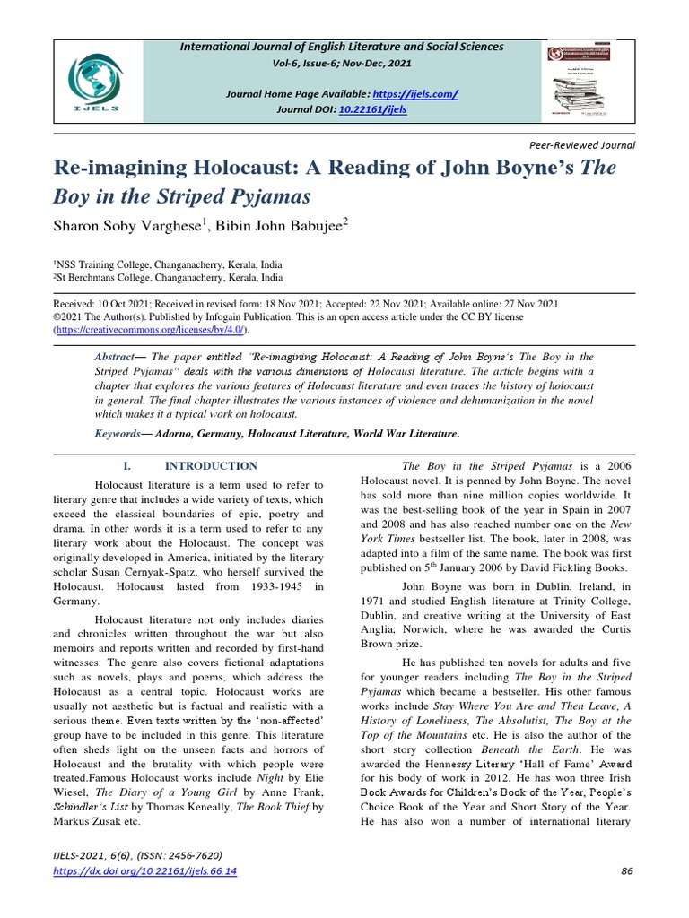 Re-Imagining Holocaust: A Reading of John Boyne's The Boy in The ...