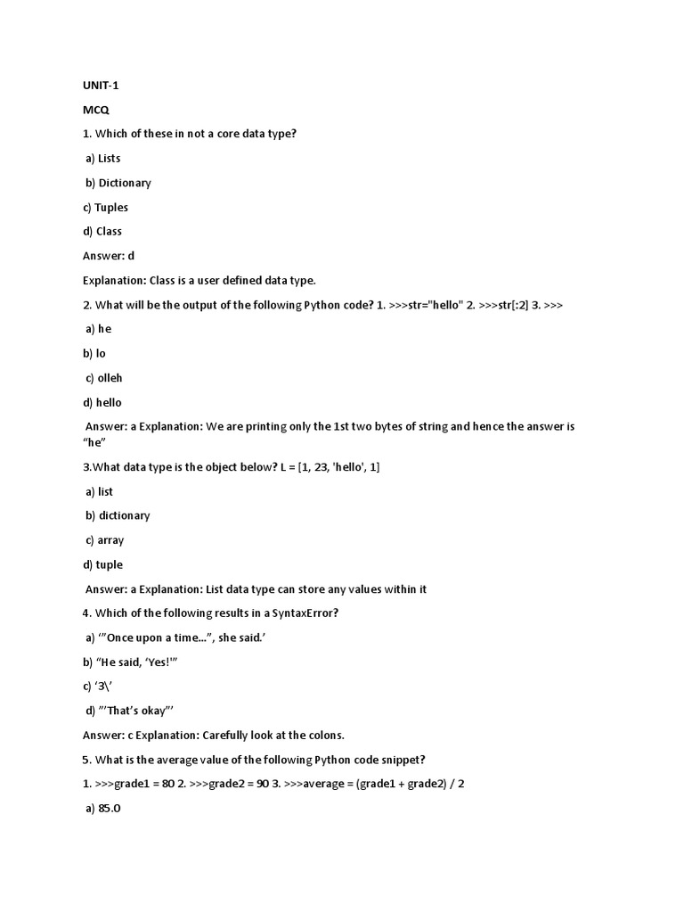 Python QB Solution | Download Free PDF | Control Flow | Data Type