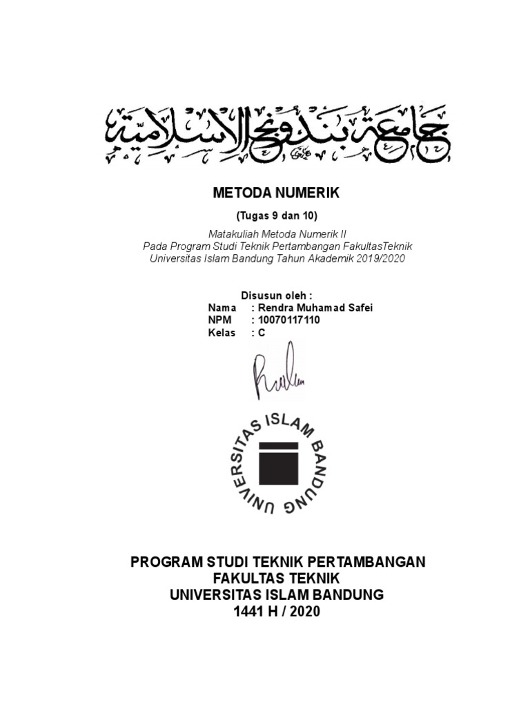 Tugas9dan10 Metnum RendraMuhamadSafei 10070117110 | PDF