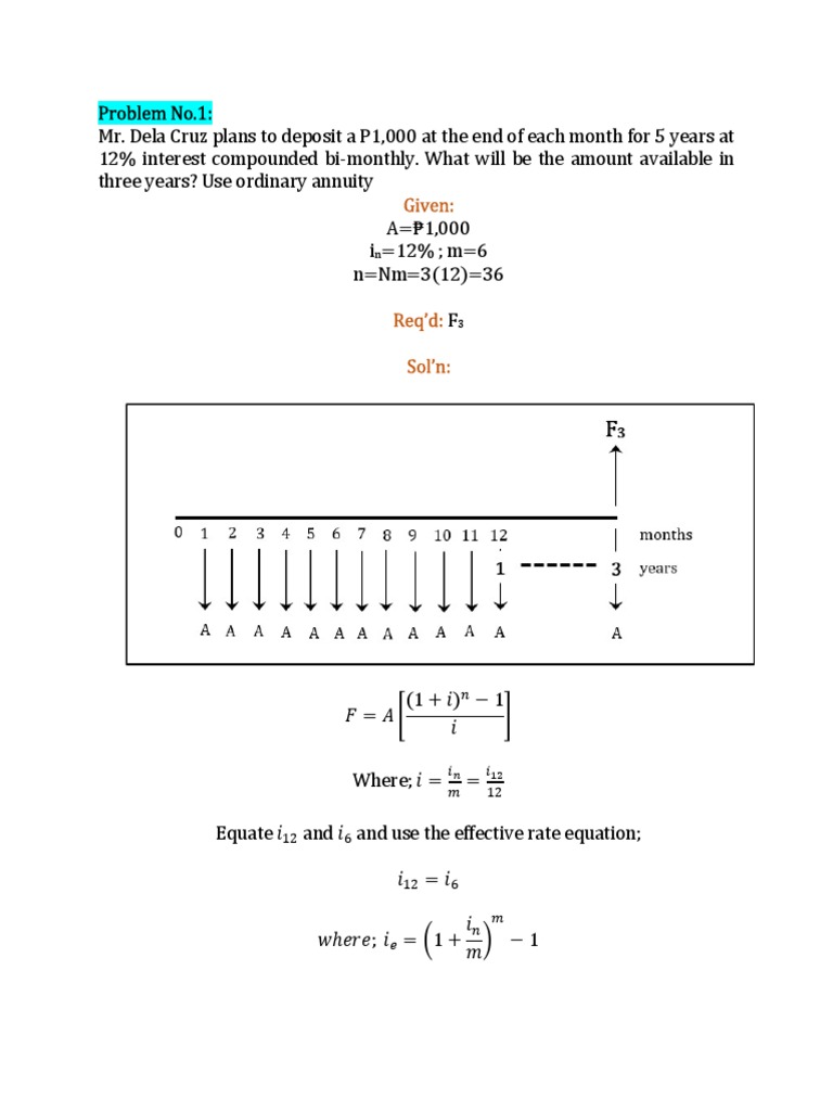 Ordinary and Deferred Annuity Sample Problems | PDF | Present Value ...