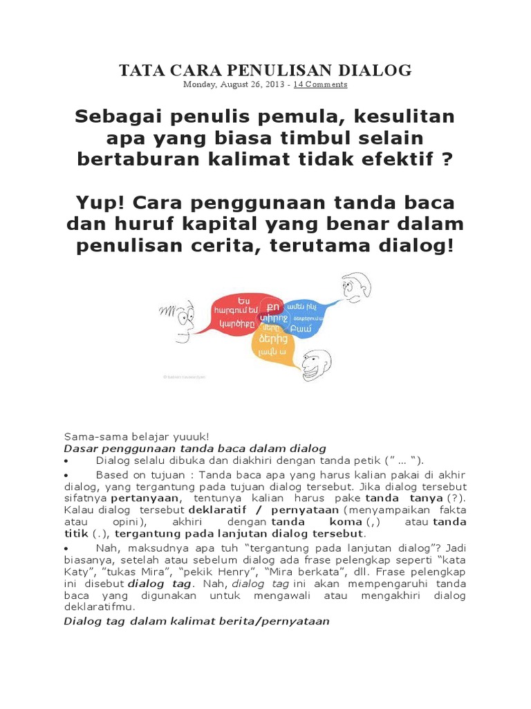 Tata Cara Penulisan Dialog | PDF