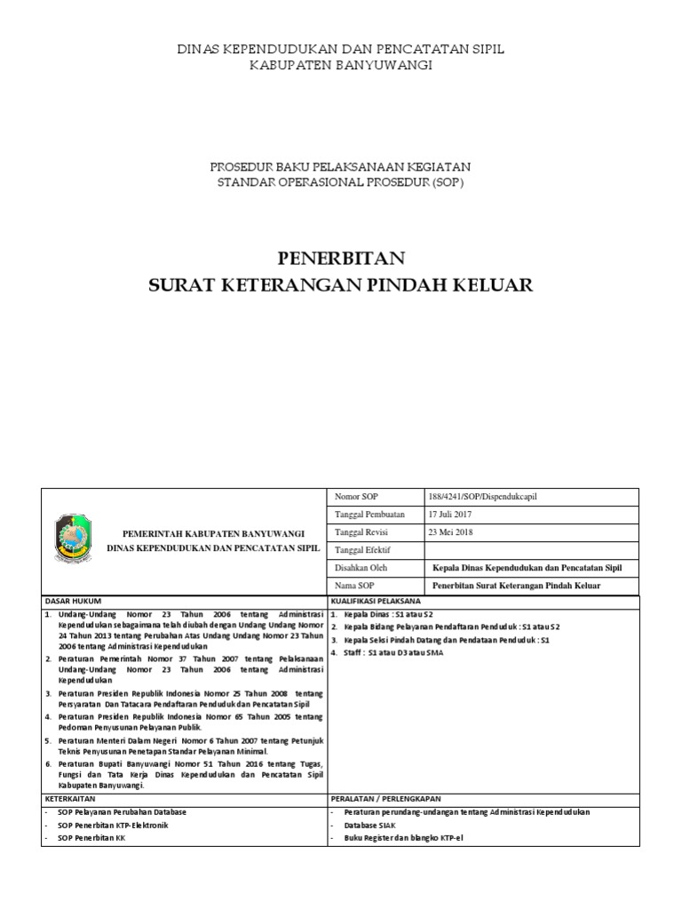 SOP Pindah Keluar | PDF