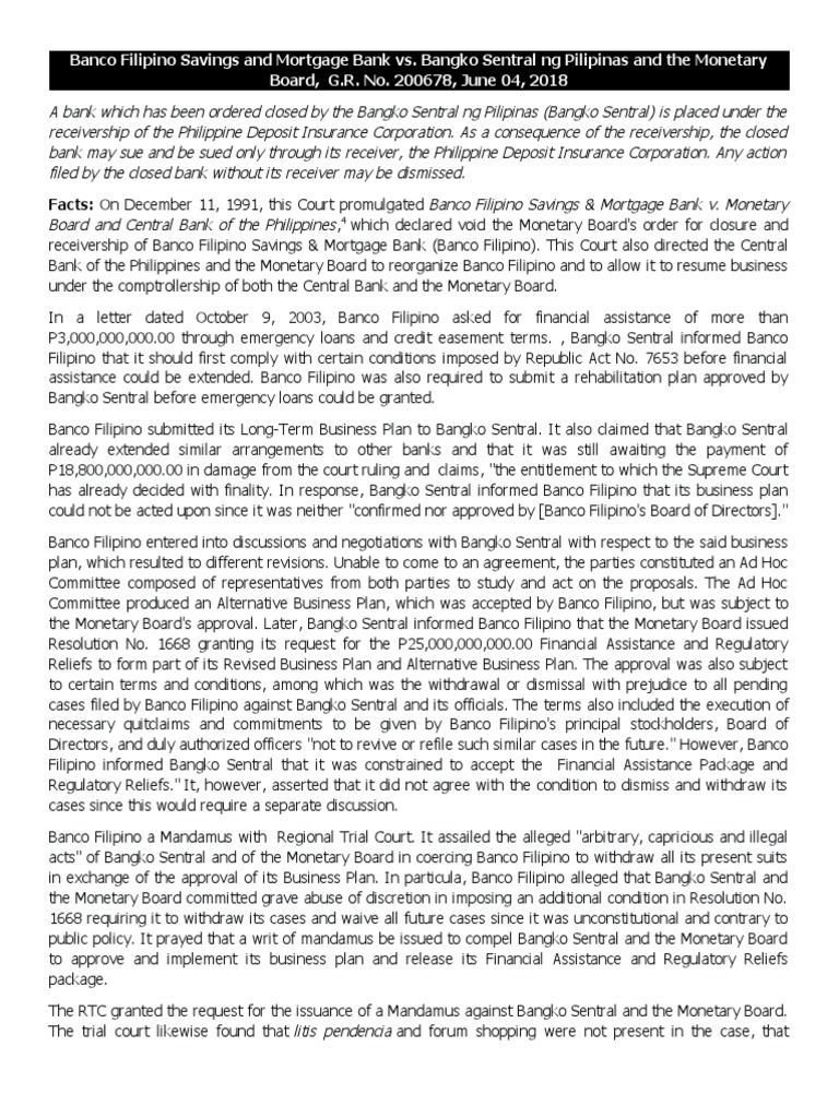 Bank Receivership Legal Dispute | PDF | Liquidation | Lawsuit