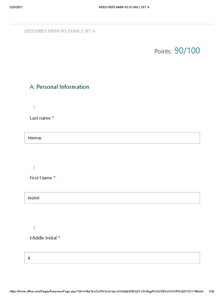 A: Personal Information: Points | PDF | Interest | Present Value