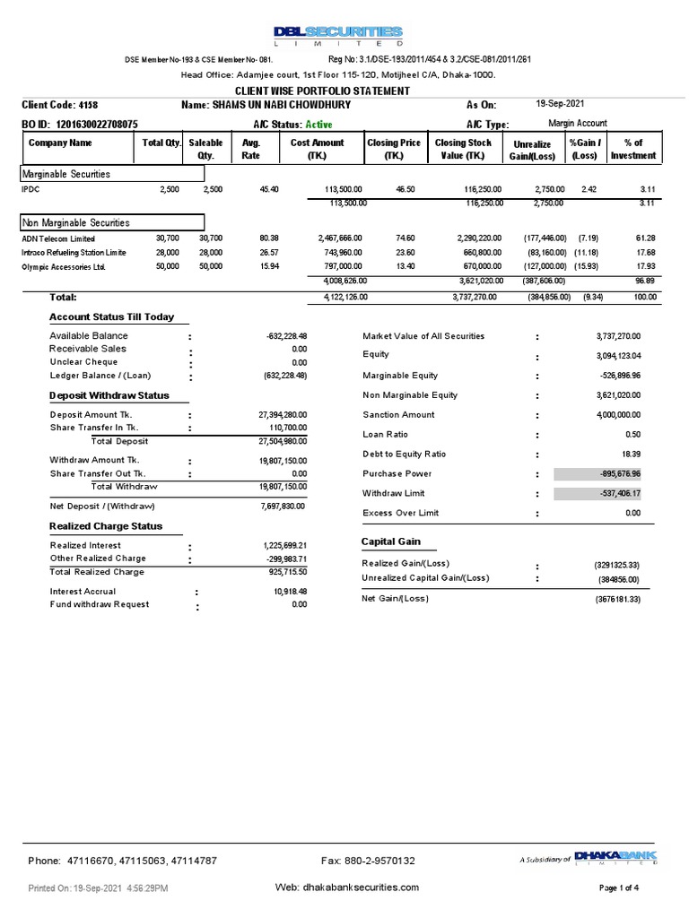 Marginable Securities | PDF | Equity (Finance) | Securities (Finance)