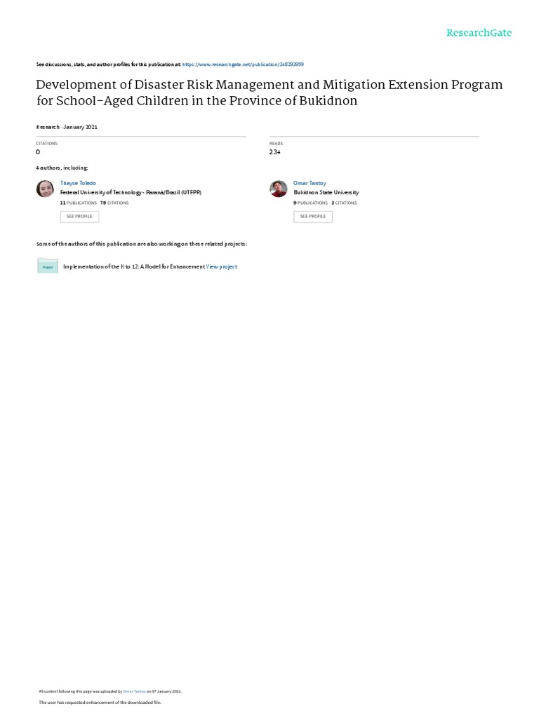 S5 Development of DRRM and Mitigation Extension Program | PDF ...