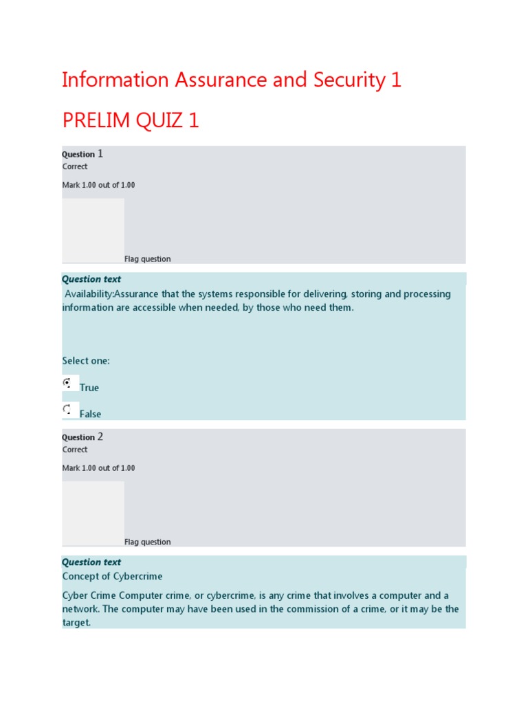 3RD YEAR Information Assurance and Security 1 | PDF | Information ...