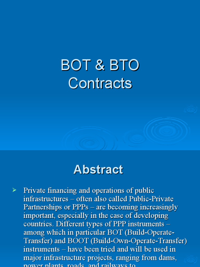 Bot & Bto Contracts | Download Free PDF | Public–Private Partnership | Debt