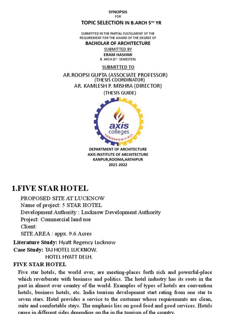 Topic Selection: Ar - Roopsi Gupta (Associate Professor) Ar. Kamlesh P ...