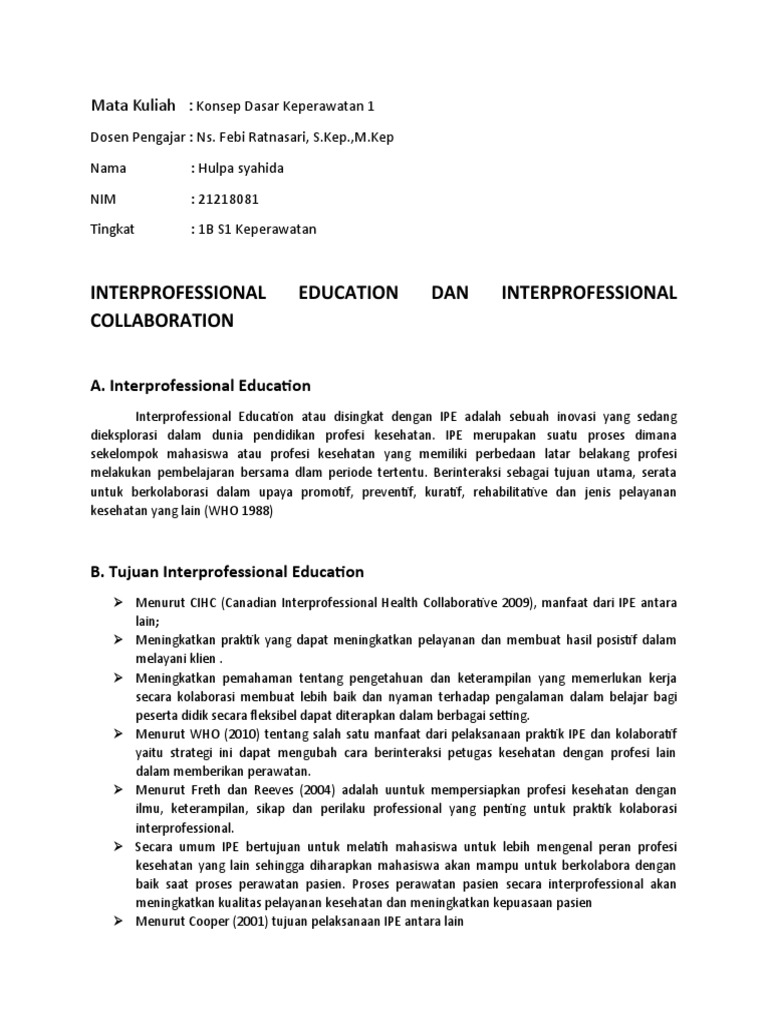 IPE DAN KOLABORASI | PDF