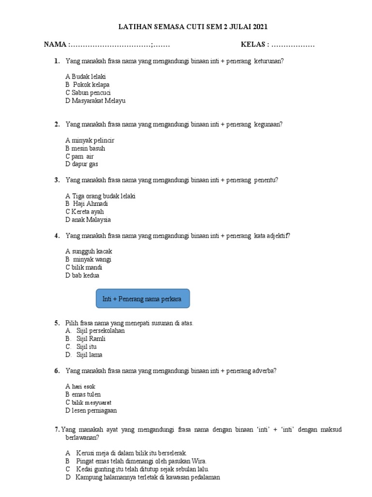 Penggal 2 Latihan Frasa Dan Klausa | PDF