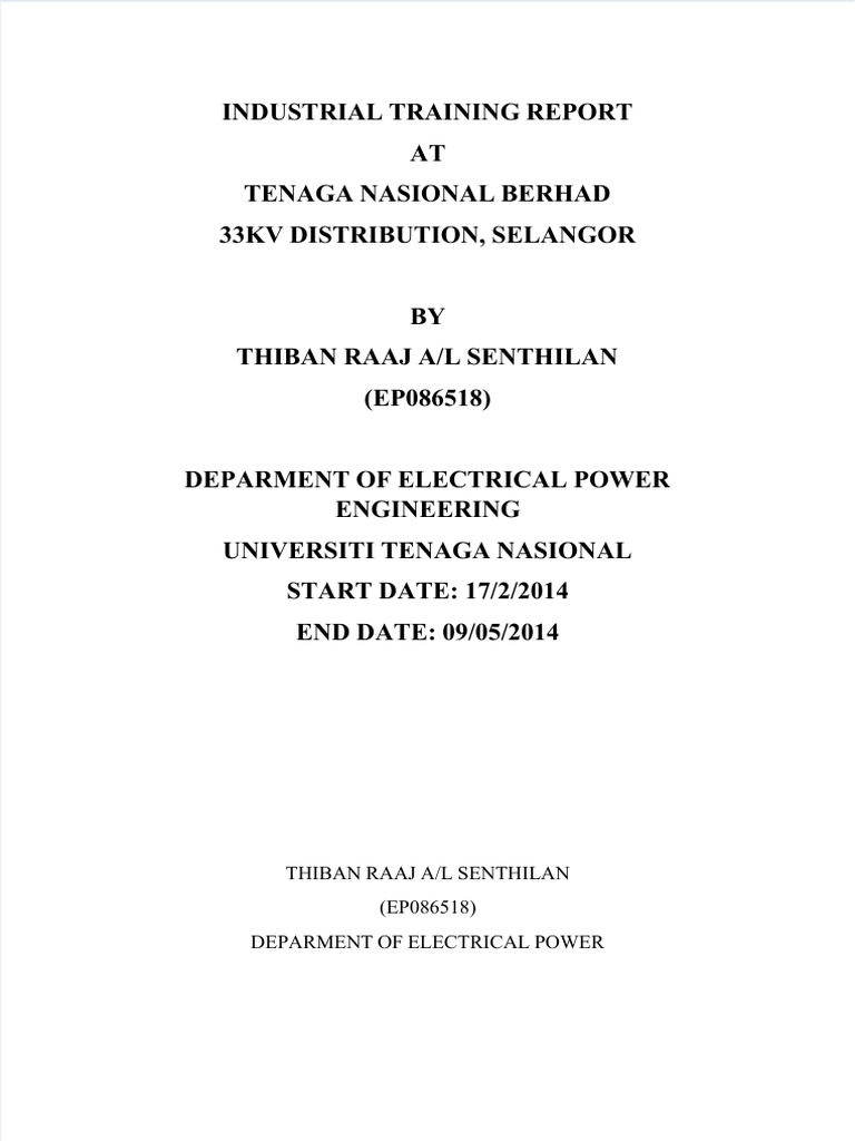 Vdocuments - MX - Internship Report TNB Distribution Selangor | PDF ...