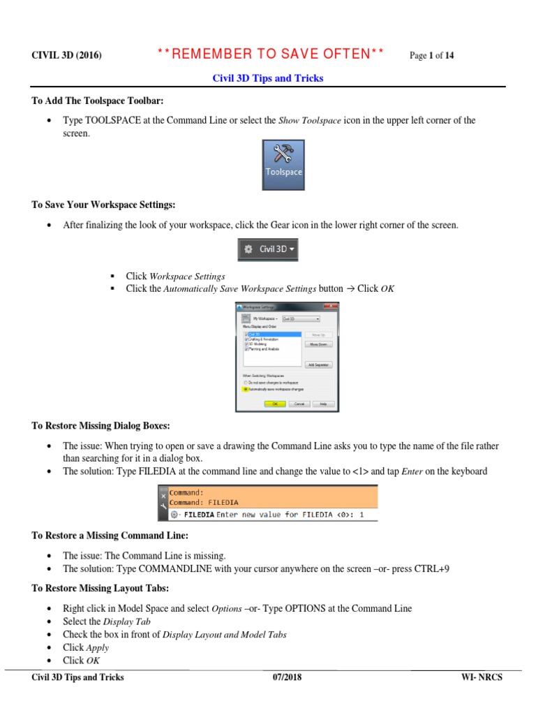 Civil 3D Tips and Tricks | PDF | Command Line Interface | Icon (Computing)