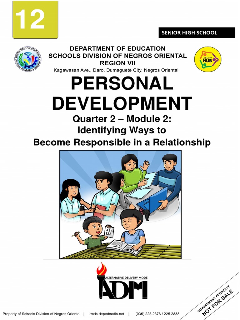 Personal Development: Quarter 2 - Module 2: Identifying Ways To Become Responsible in A ...