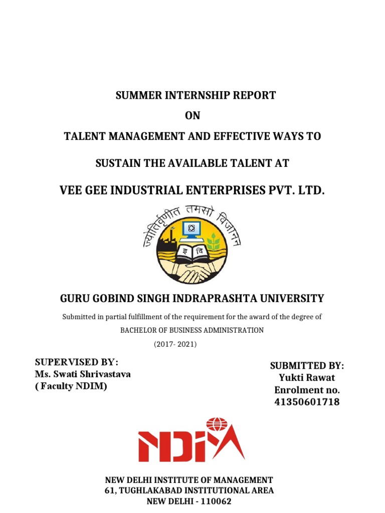 Summer Internship Project | PDF | Talent Management | Competence (Human ...