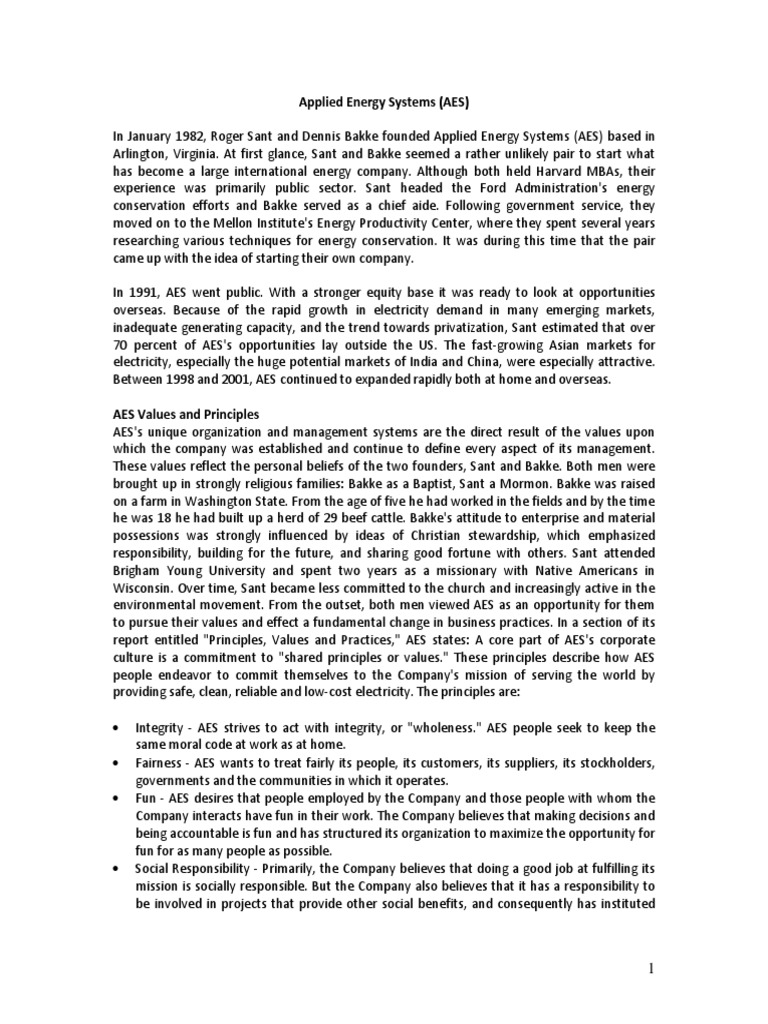 Applied Energy Systems Pdf Value Ethics Integrity