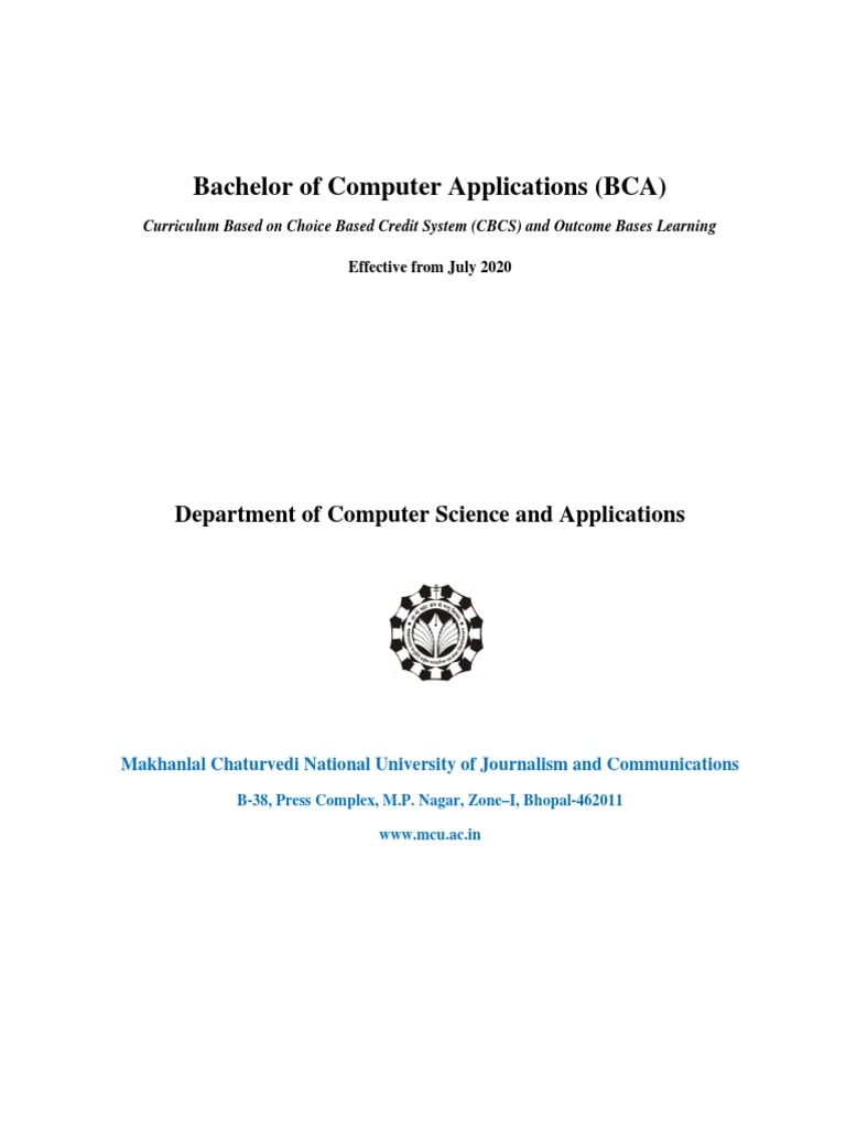 BCA CBCS Syllabus 2020 | PDF | C++ | Computer Data Storage