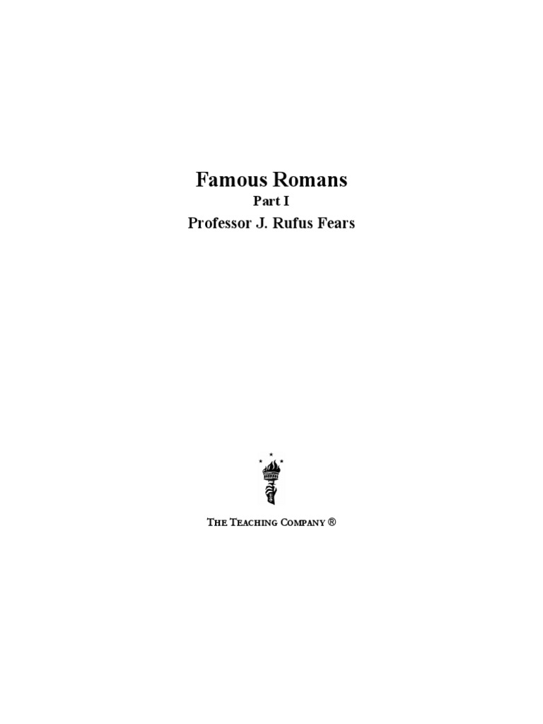 Famous Romans: Professor J. Rufus Fears | PDF | Hannibal | Roman Republic