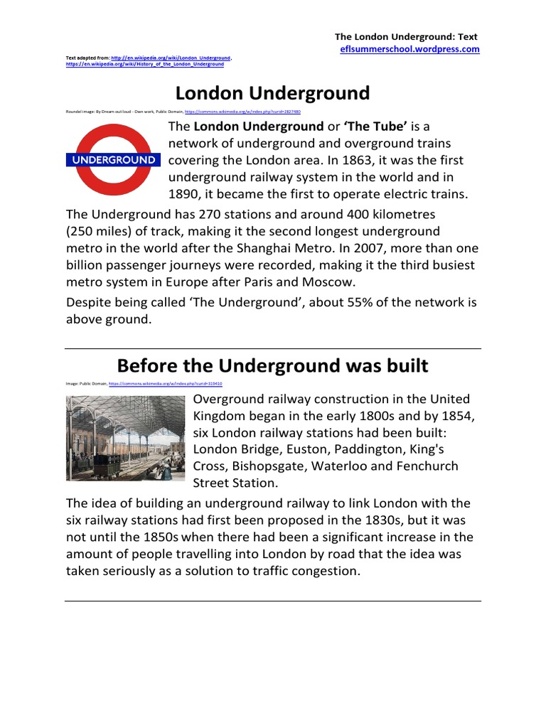 The London Underground. Text | PDF | Rapid Transit | London