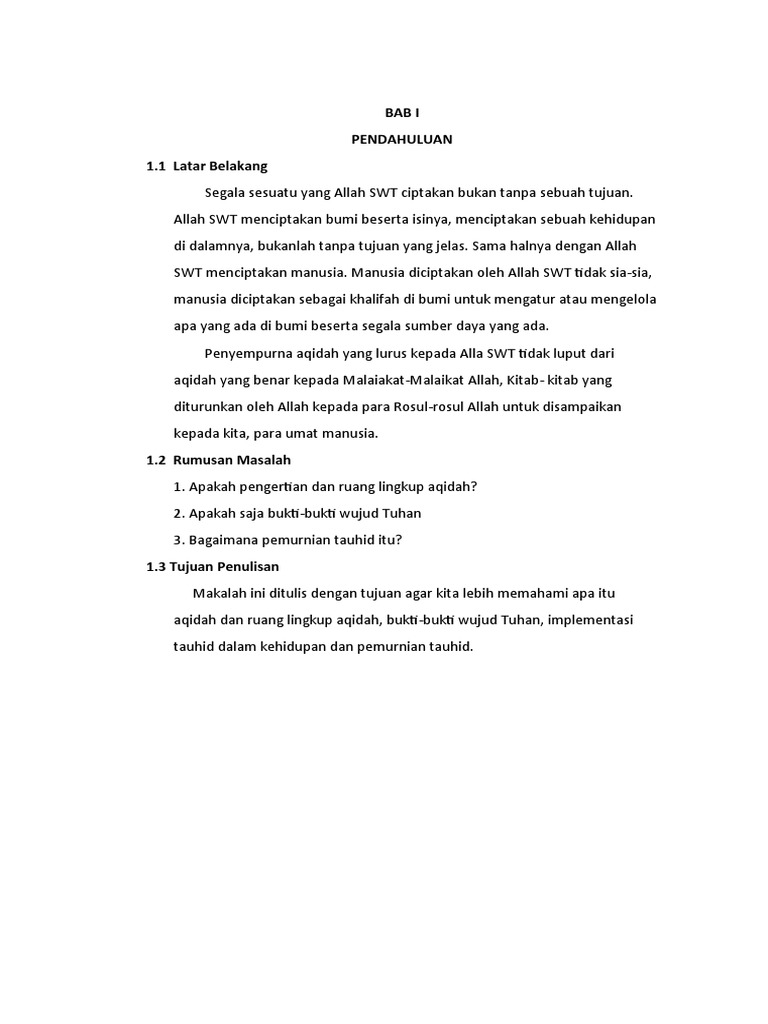 Tugas Ilmu Tauhid | PDF