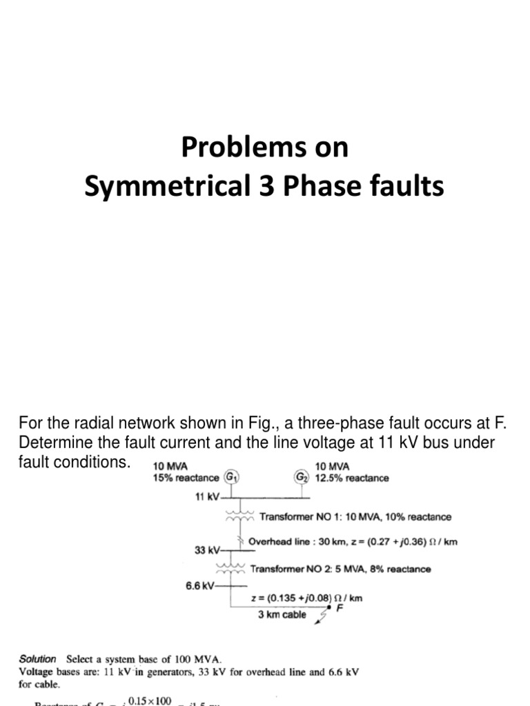 Problems On Symmetrical 3 Phase Faults | PDF