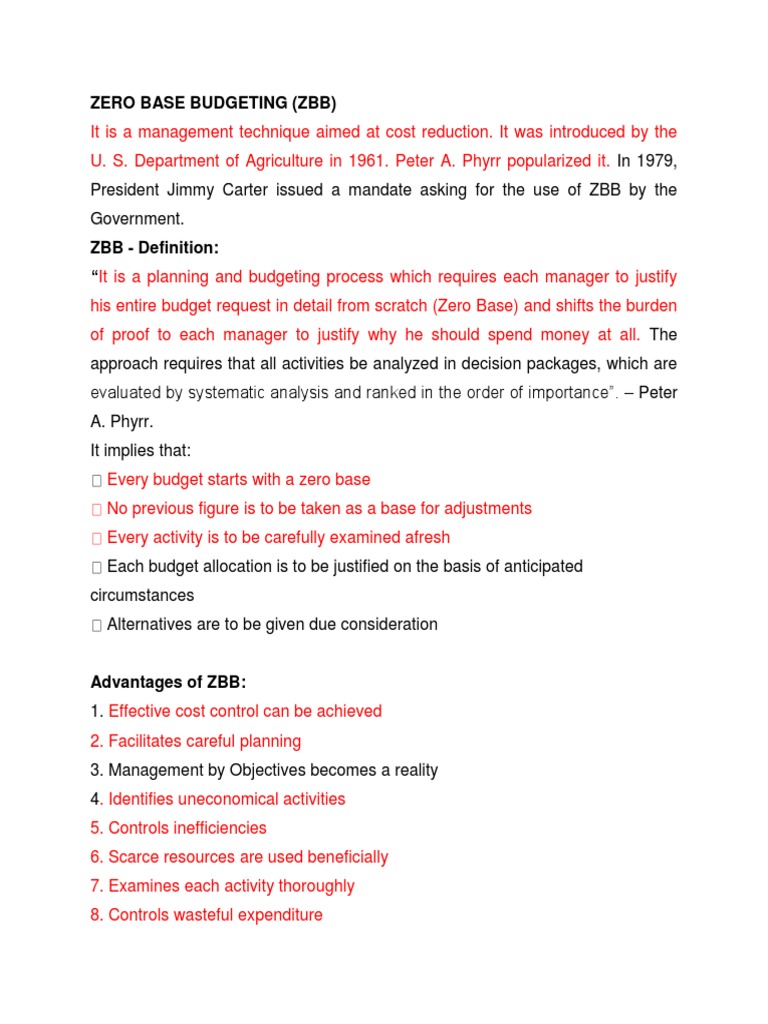 Understanding Zero Based Budgeting | PDF | Business | Economies