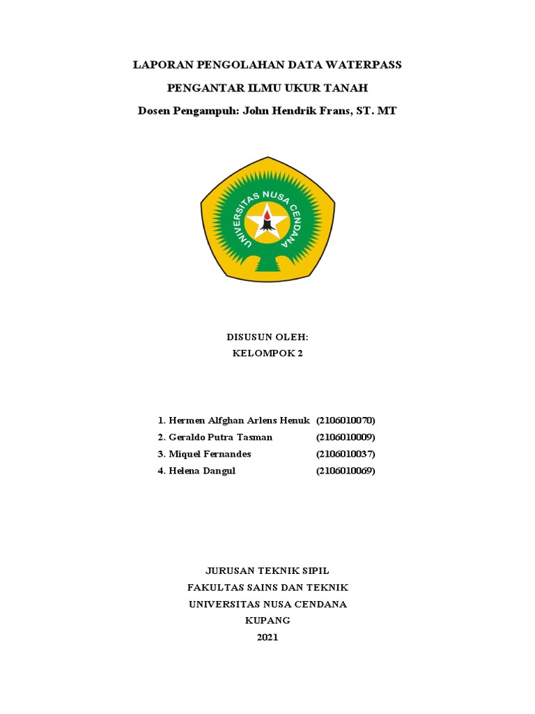 Laporan Pengolahan Data Waterpass - Kelompok - 2 | PDF