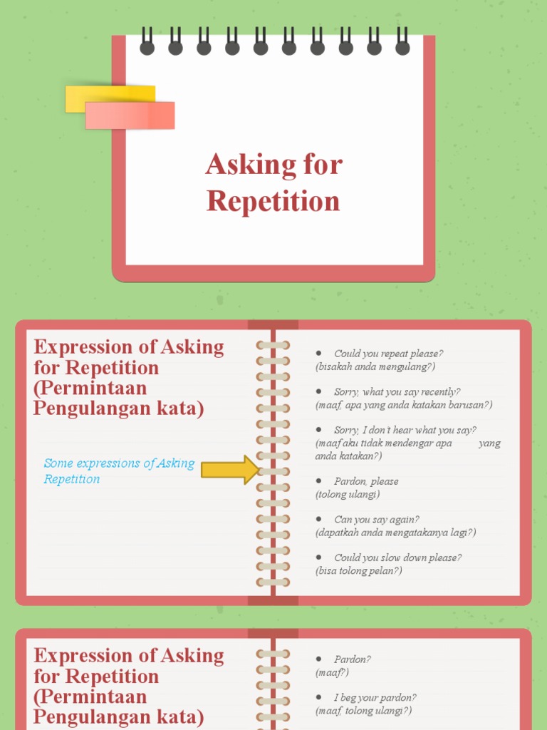 Common Expressions for Asking for Repetition in English and Indonesian ...