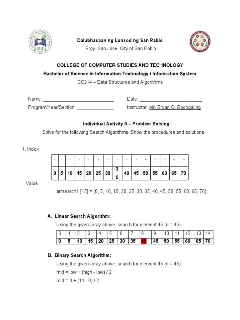 Quiz2 - Problem-Solving DSA | PDF | Array Data Structure | Algorithms