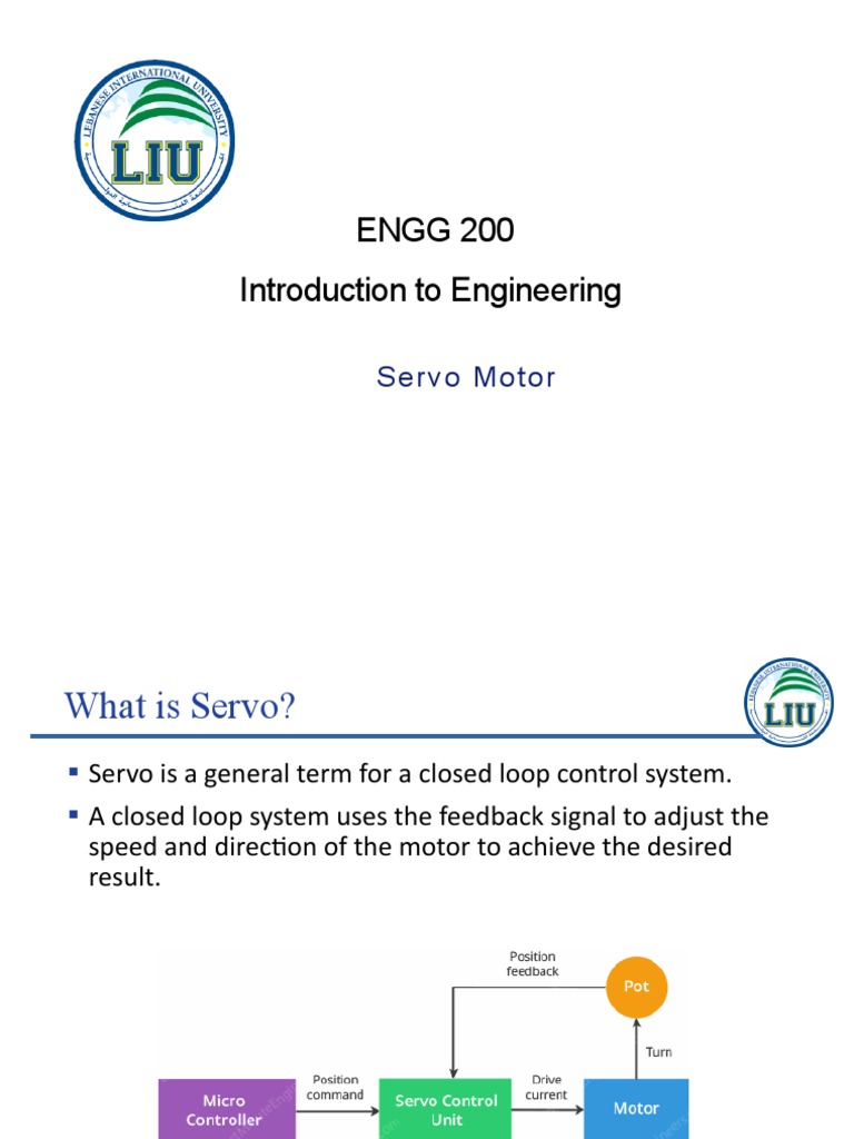 ENGG 200 Introduction To Engineering: Servo Motor | PDF ...