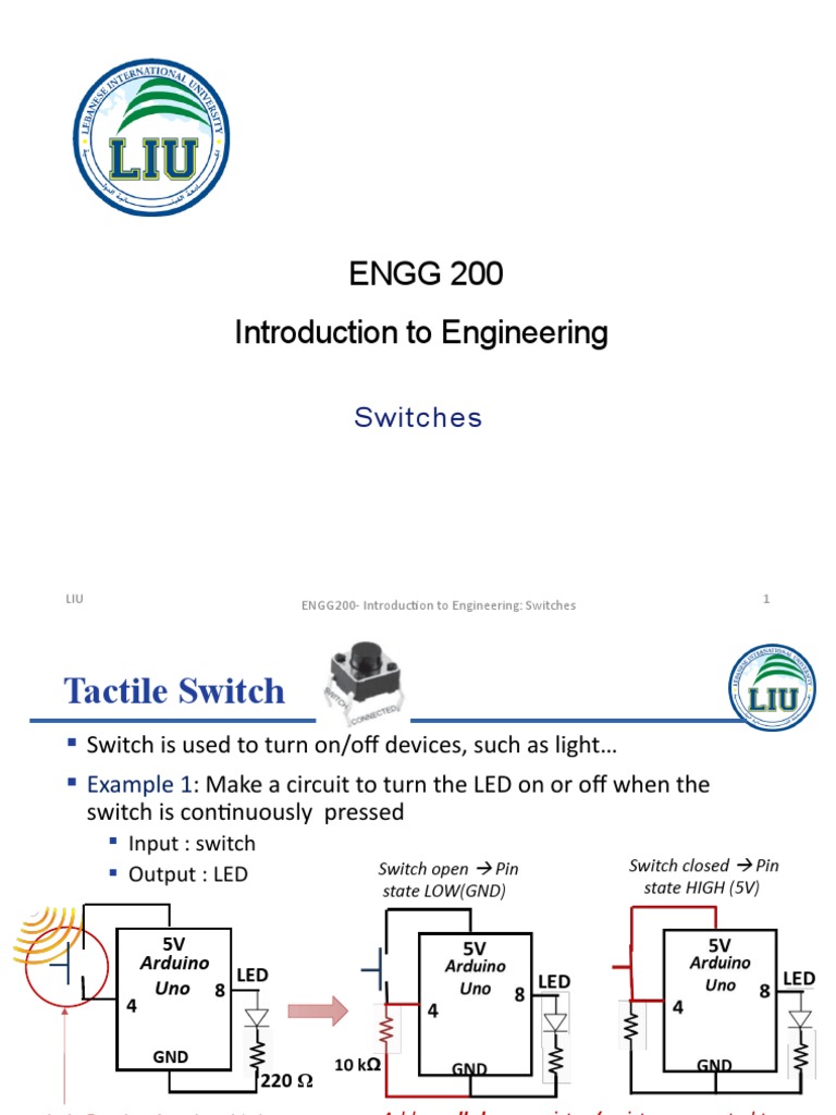 ENGG 200 Introduction To Engineering: Switches | PDF | Switch ...