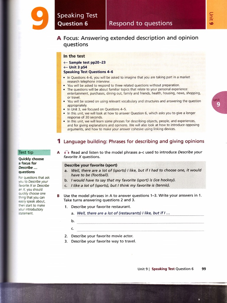 Optimizing Responses to Extended Speaking Questions | PDF | Question ...