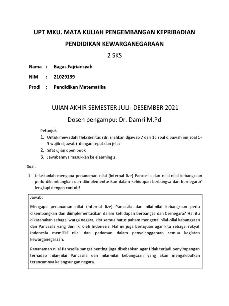 Naskah UAS KWN | PDF | Ilmu Sosial