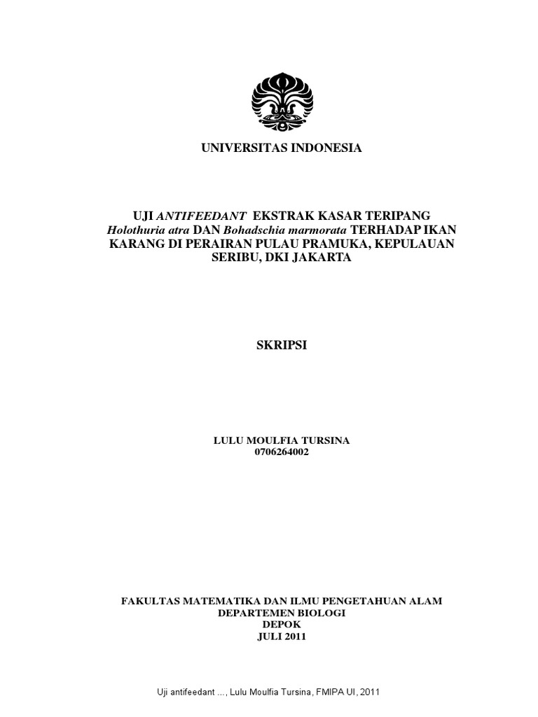 Uji Antifeedant Teripang terhadap Ikan | PDF | Kesehatan Holistik