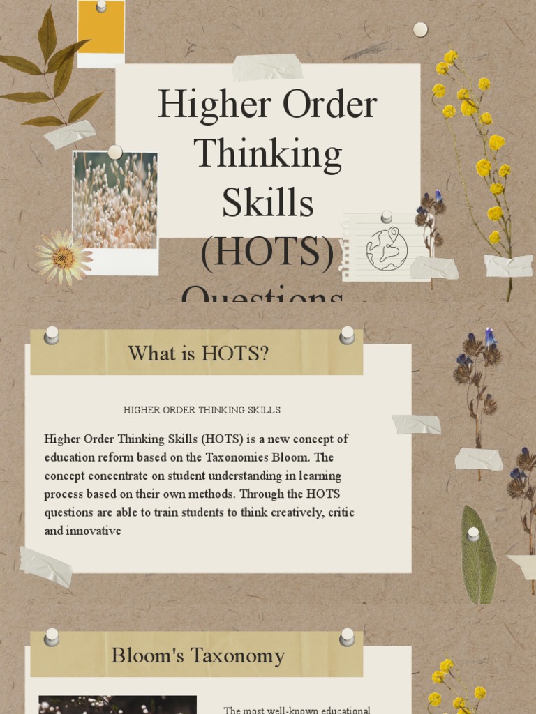 Higher Order Thinking Skills (HOTS) Questions | PDF | Thought | Analysis