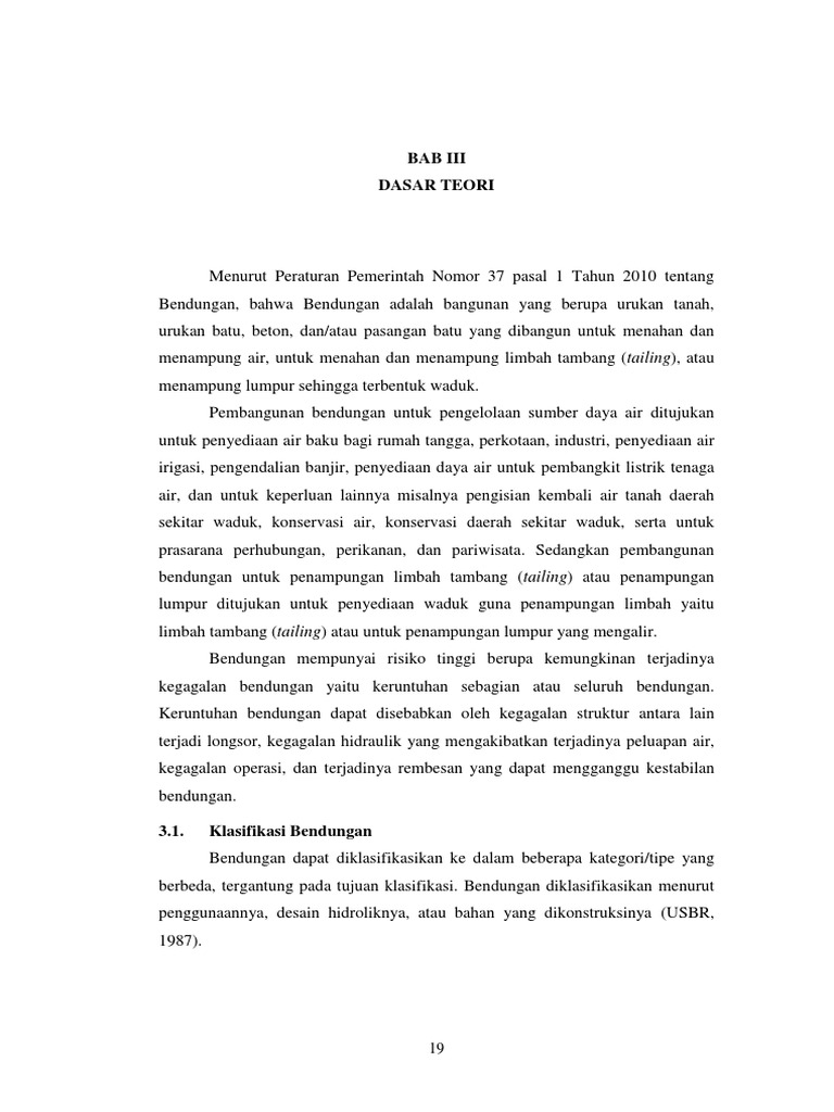 BAB III Dasar Teori Geotek Bendungan | PDF