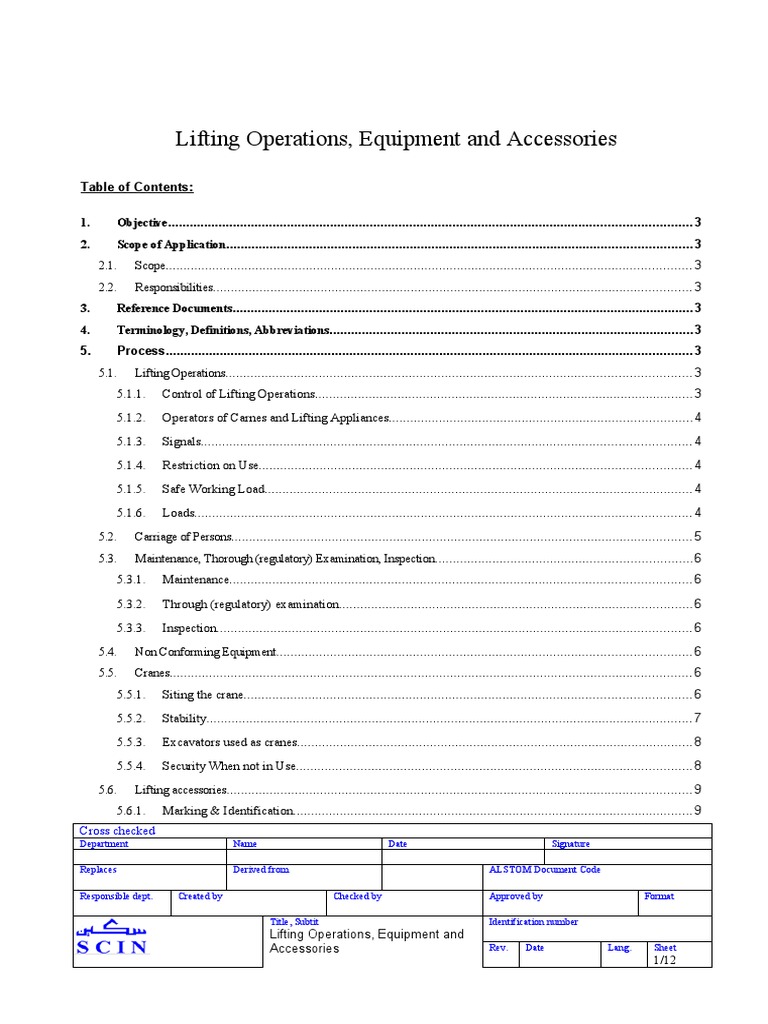 Lifting Operations, Equipment and Accessories | PDF | Crane (Machine ...
