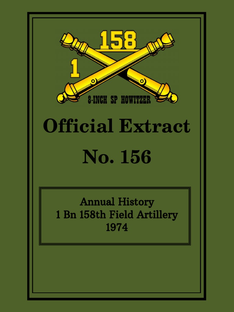 158th Field Artillery Official Extract No. 156 | PDF