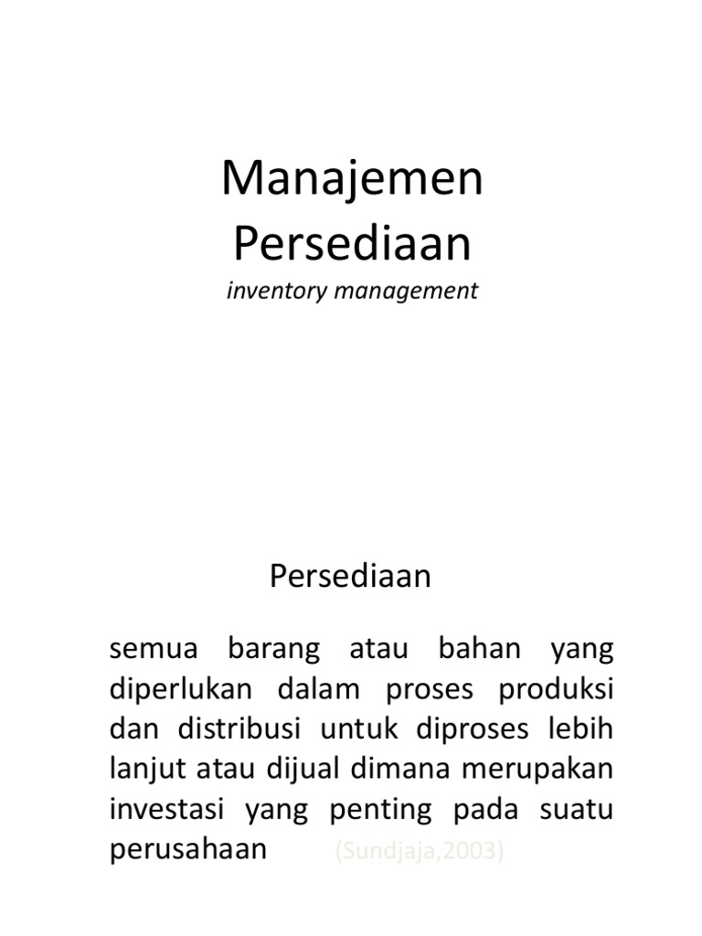 Manajemen Persediaan: Metode dan Biaya | PDF | Bisnis | Pengelolaan Keuangan & Uang